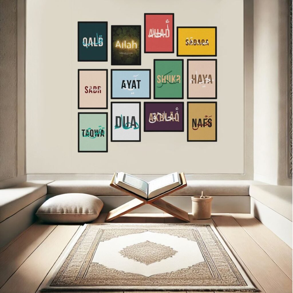 Islamic Arabic Words Themed Wall Picture Tiles - Adorn Walls